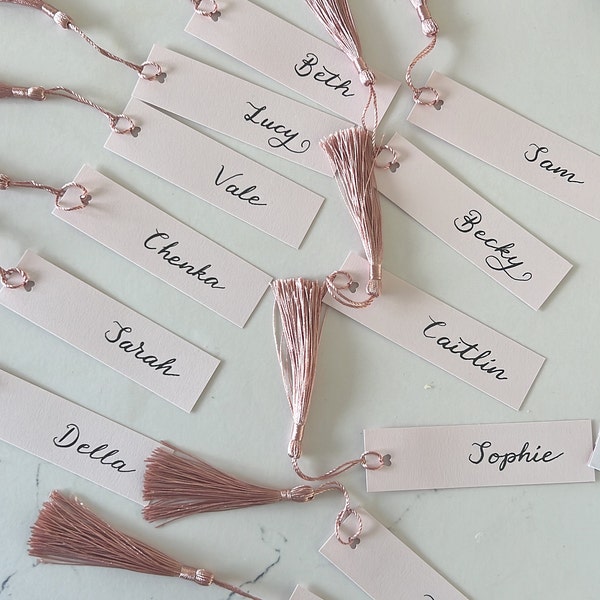 Vellum Place Cards and Wedding Favours With Tassel Handwritten - Etsy