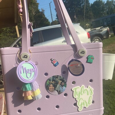 Bogg Bag Compatible Plastic Purse Charm Custom Word or Name Bogg Bag ...