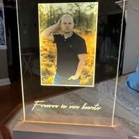 Custom Personalized Photo LED Wood Stand Room Night Light up Table Lamp ...