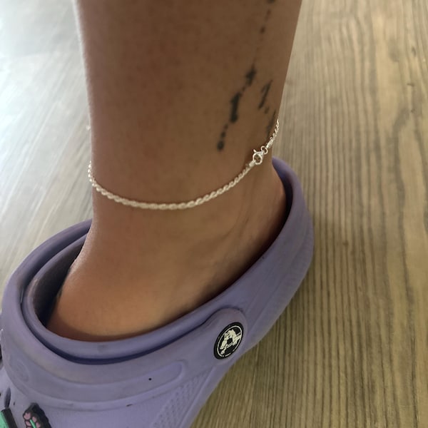 925 Sterling Silver Anklet, Sterling Silver Anklet With Cross and Faith ...