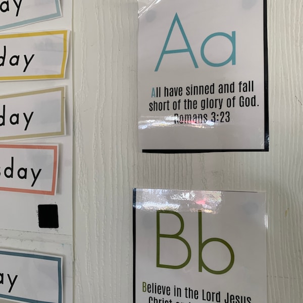 Alphabet Bible Verse Cards, Printable ABC Bible Flashcards, Kid's Daily ...