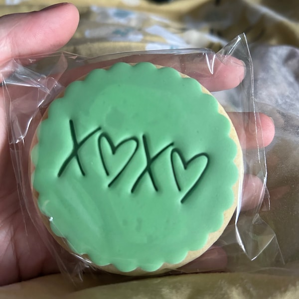 Individual Fondant Iced Sugar Cookie Stamped Message Biscuit - Etsy UK