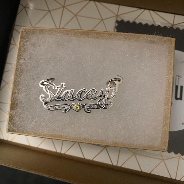 14K or 10K Solid Gold Diamonds Name Plate Personalized HANDMADE Custom ...