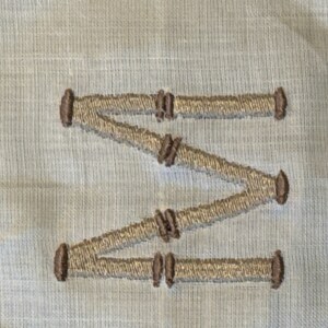 1.5 Double Satin Shadow Script Two Color Modern Script Embroidery Fonts ...