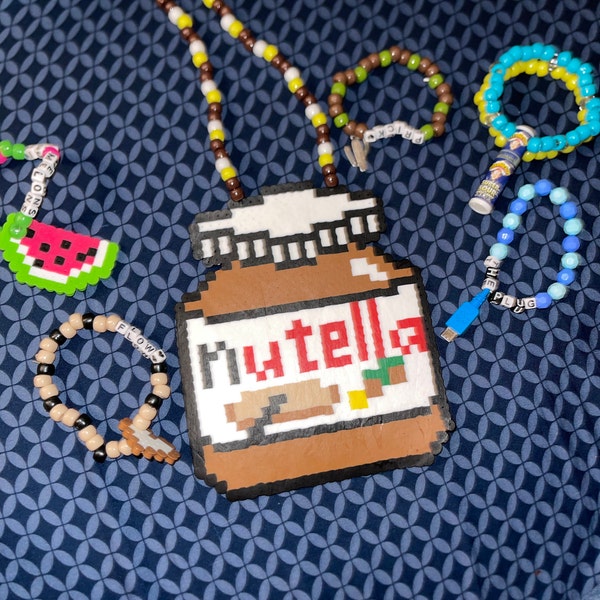 White Rabbit Rave Kandi Perler Necklace - Etsy