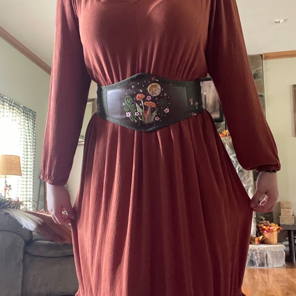 Cottagecore Mushroom Corset Belt - Etsy