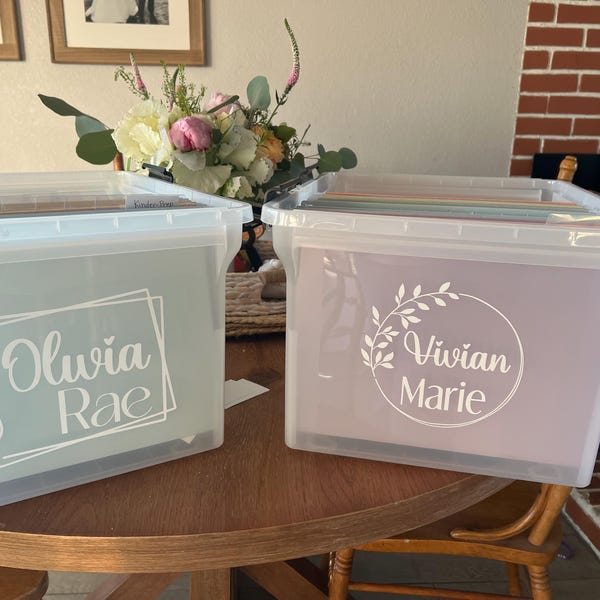 Baby Photo Box Storage, Keepsake Photo Container, Baby's First Year ...