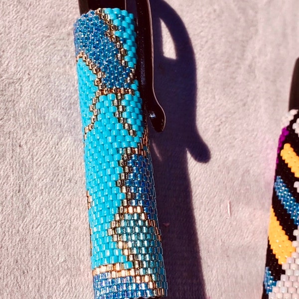 Beaded Pen Wrap Pattern, Even Count Peyote Stitch, Instant Download PDF ...