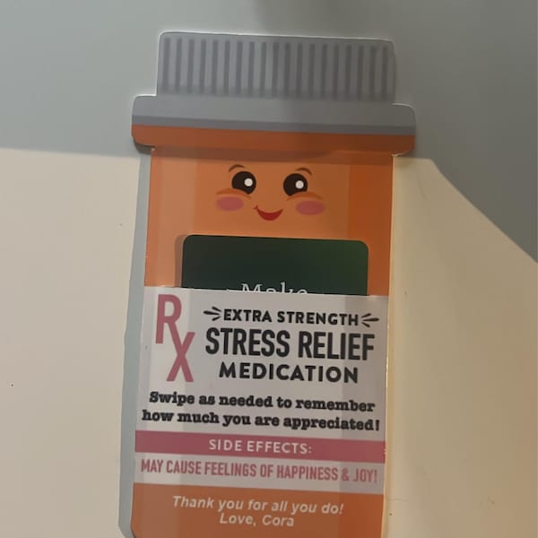 Pill Bottle Nurses Week Gift Card Holder Printable, Funny Gift for ...