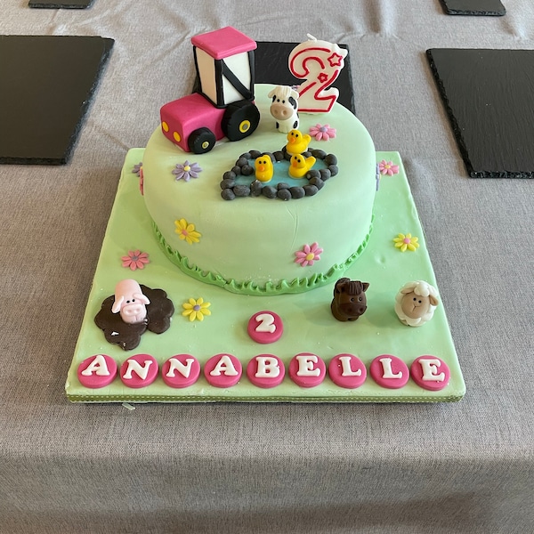 Handmade Edible Tractor, Farm Animals, Cake Topper, Birthday, - Etsy UK