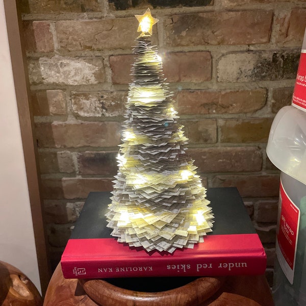 Oh Christmas Tree Book Page Paper Tree - Book Art - Holiday Decor ...