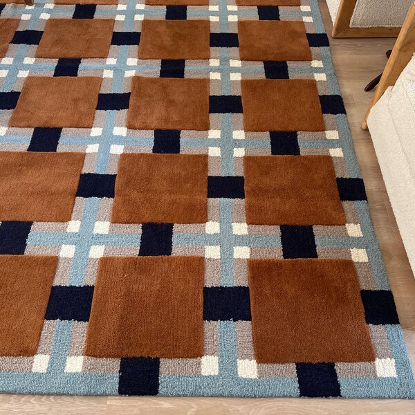 Ochre Fields Hand Tufted Classic Geometrical Rug Decor Rugs Alternative ...