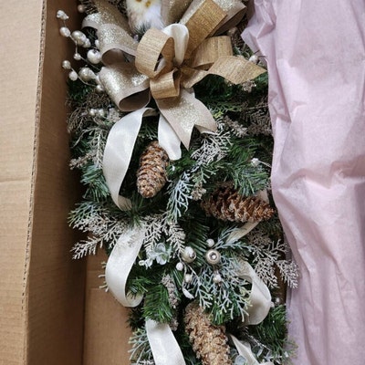 Christmas Mailbox Topper, Christmas Mailbox Swag, Rustic Christmas ...