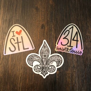 Holographic STL Sticker 314 Saint Louis STL Hand Lettered - Etsy
