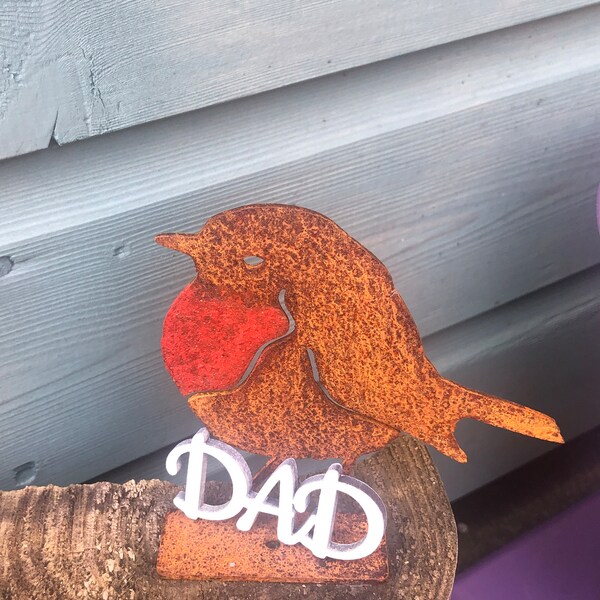 Rusty Metal Robin - Steel Robin Decoration - Rusty Bird - Wild Bird Art ...