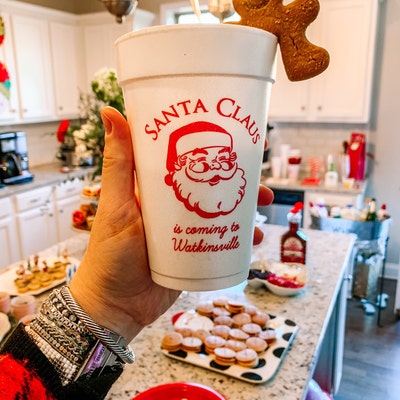 Santa Claus Cups, Santa Party Cups, Personalized Foam Cups, Christmas ...