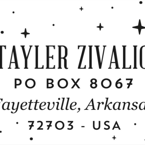 Stars Return Address Stamp, Personalized Rubber Stamp With Wood Handle ...
