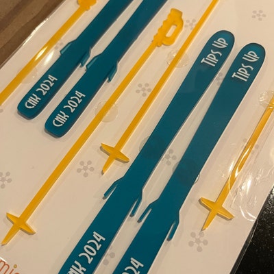 Skis & Poles Stir Sticks 8 PIECE Pack// Aprés Ski, Winter Sports ...