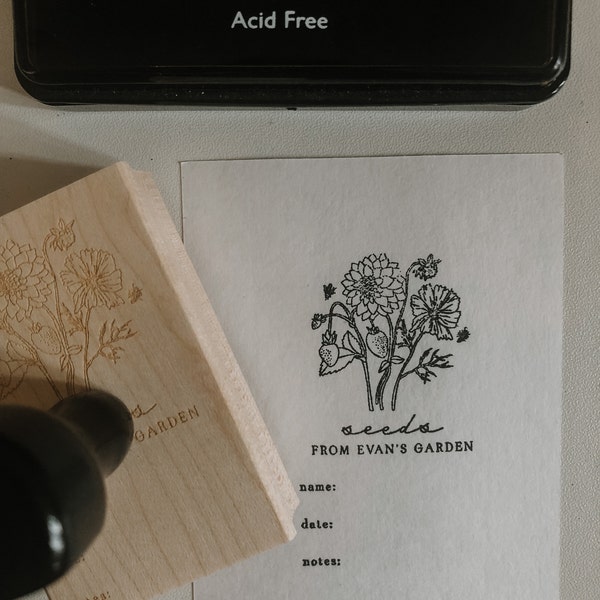 Custom Seed Packet Stamp | Wildflower Seed Stamp | Seed Labeling Stamp ...