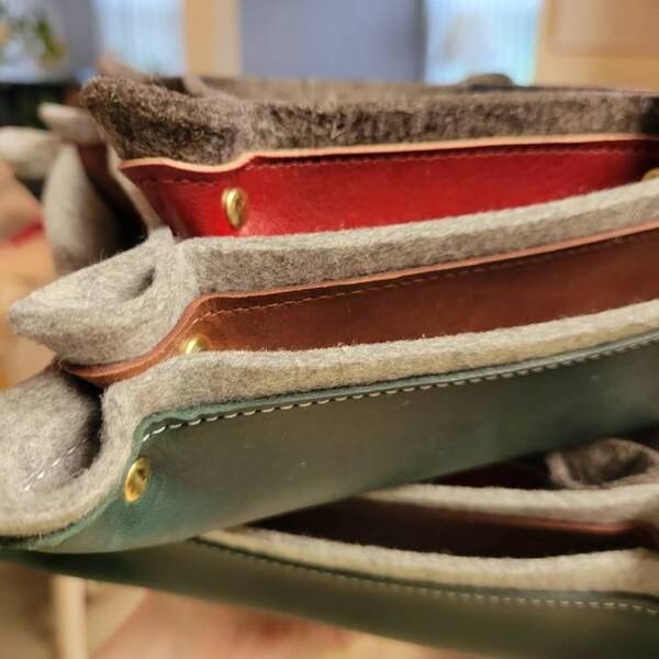 7th Year Wedding Anniversary Wool Copper Gift, Personalized Leather ...