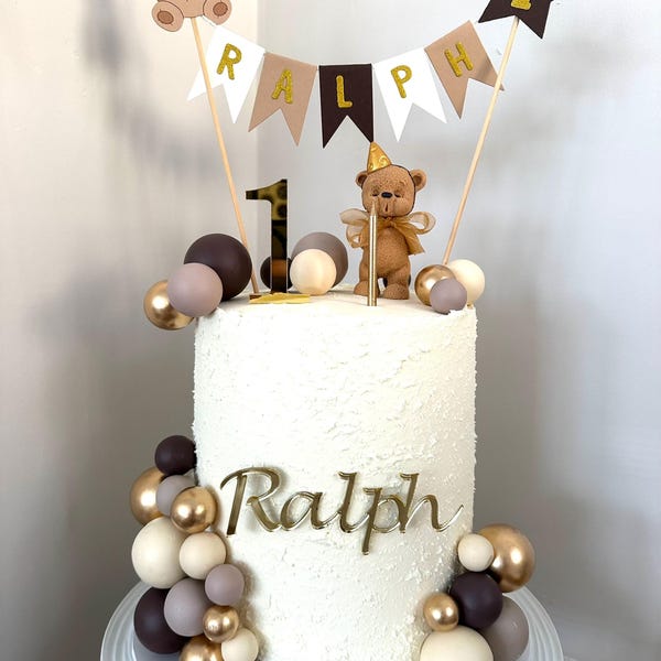 Fondant Teddy Bear Cake Topper: Birthday Teddy - Etsy