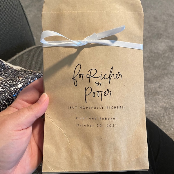 For Richer or Poorer Favor Bags || Wedding Scratchers Favor, Wedding ...
