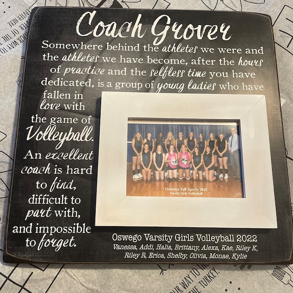 Volleyball Coach Gift Picture Frame , End of the Season Thank You Gift ...