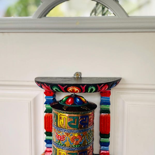 34 Inch Tall Tibetan PRAYER WHEEL • BIG Size Buddhist Prayer Wheel ...