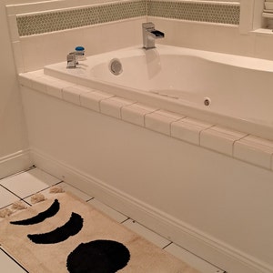 Boho Bathroom Rug Runner Moon Phases Bath Mat With Tassels Half Moon ...