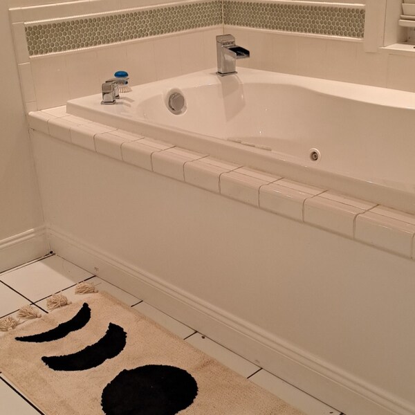 Boho Bathroom Rug Runner Moon Phases Bath Mat With Tassels Half Moon ...