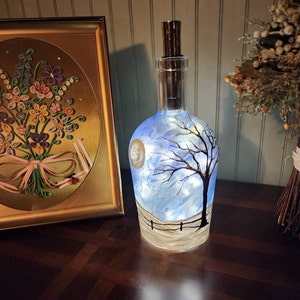 Narnia Lamp Post, Hand Painted Bottle With Fairy Lights - Etsy