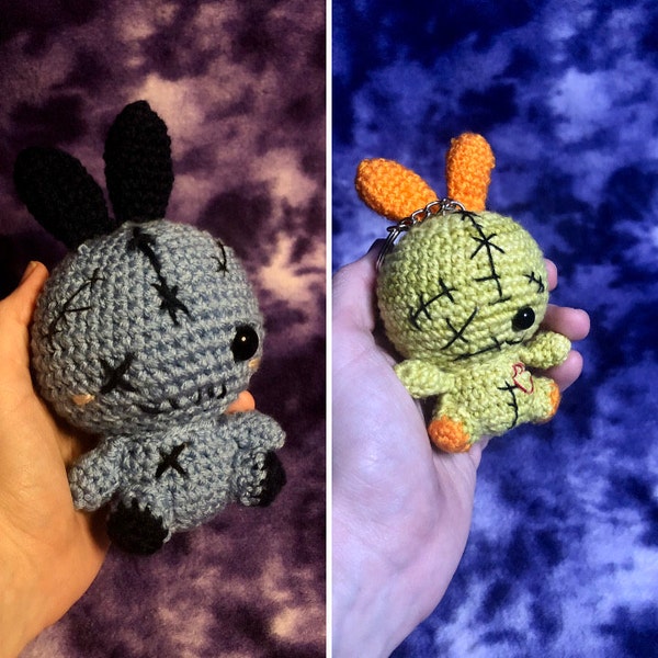 Amigurumi Mini Voodoo Bunny Crochet Pattern. Creepy, Cute, Scary Rabbit ...