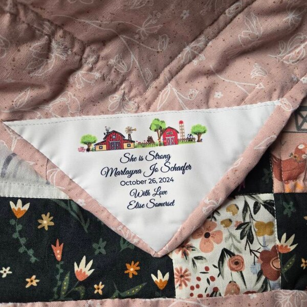 Custom Fabric Quilt Label - Personalized Tag for Handmade Quilts ...