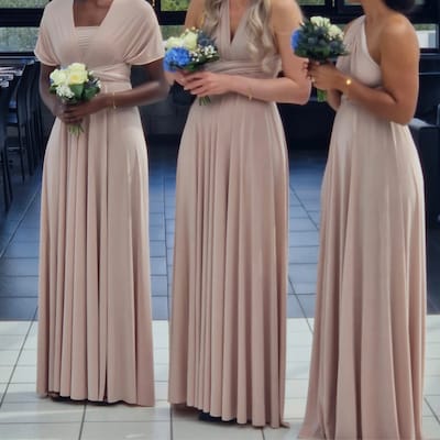 Beige Infinity Dress, Champagne Bridesmaid Dress, Prom Dress, Twist ...