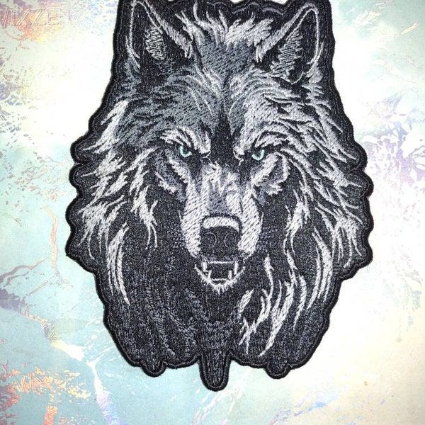 Mystic Wolf Head Embroidery Design - Dark Fabric Totemic Beast, Fairy ...