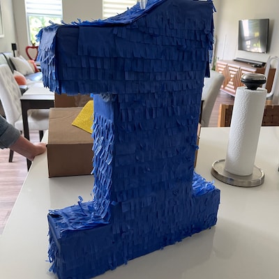 Custom Made Number Three Pinata With Blue Bow and Apple Accent - Etsy