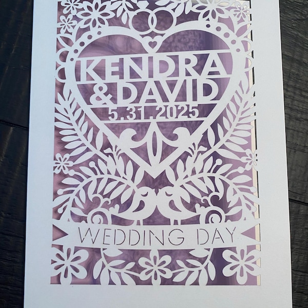 Personalized Wedding Card Custom Wedding Gift With Names and Date ...