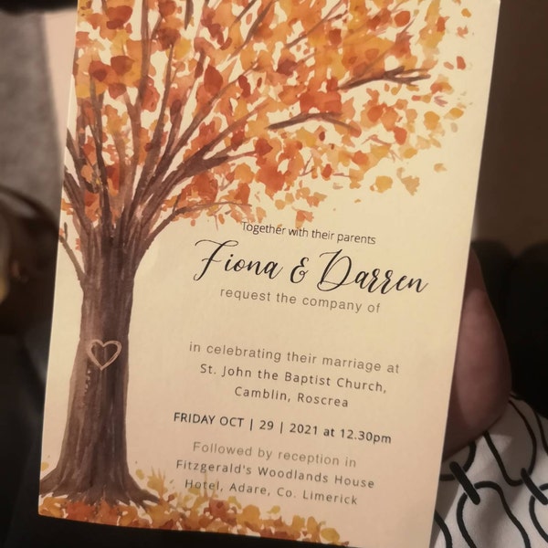 Rustic Fall Tree Wedding Invitation Set Printable Template, Autumn Old ...