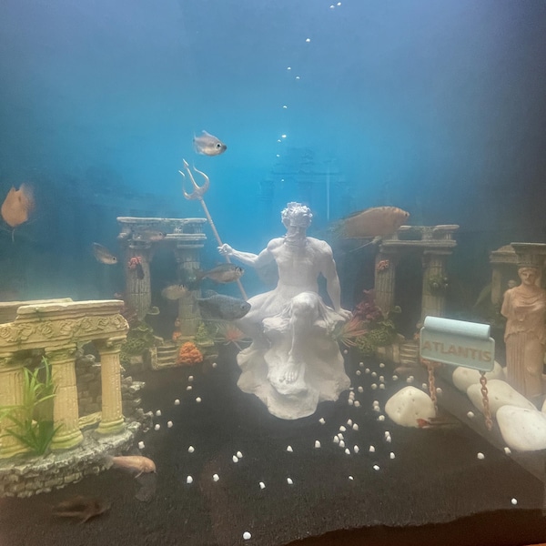 Neptune Aquarium Statue | Fish Tank Decor & Aquascape Ornament ...