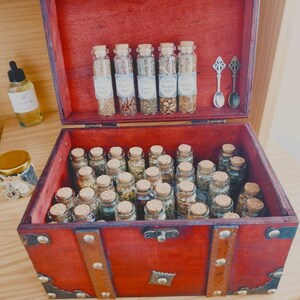 WITCHCRAFT APOTHECARY Witch's Herb Cabinet W Unique Herbs Roots Berries ...