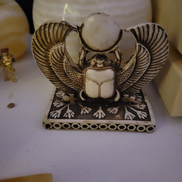 EGYPTIAN Art Winged SCARAB BEETLE Khepri Small Made in Egypt - Etsy