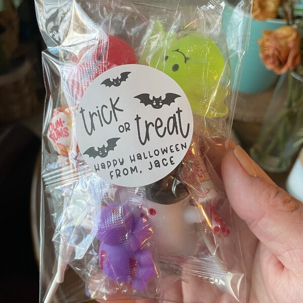 Trick or Treat Bag Stickers | Halloween Labels | Custom Halloween ...