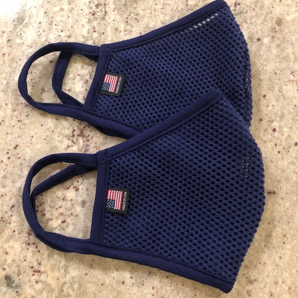MESH MASKS Cotton-lined or Unlined Face Mask, Double Layer, Made in U.S ...