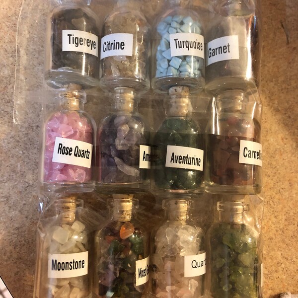 Gemstone Chip Bottles for Metaphysical and Spiritual Use - Etsy