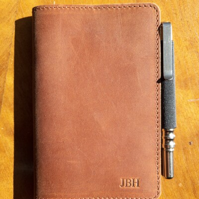 Leather Field Notes Cover With Pen Holder, FREE Personalization - Etsy