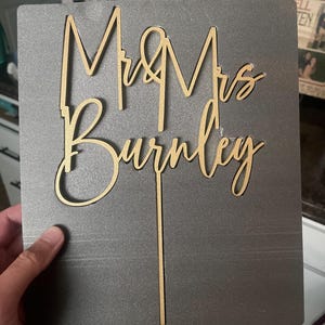 Gold Cake Topper for Wedding, Personalized Cake Topper, Rustic Wedding ...