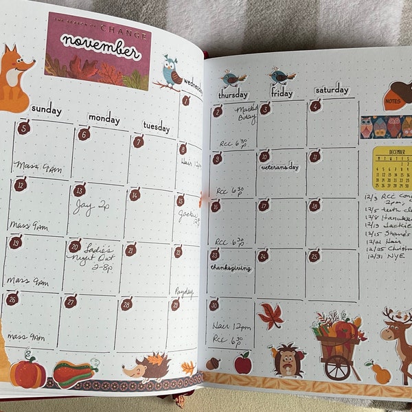 Fall Harvest Planner Stickers, Fall Truck Planner Stickers, Monthly ...