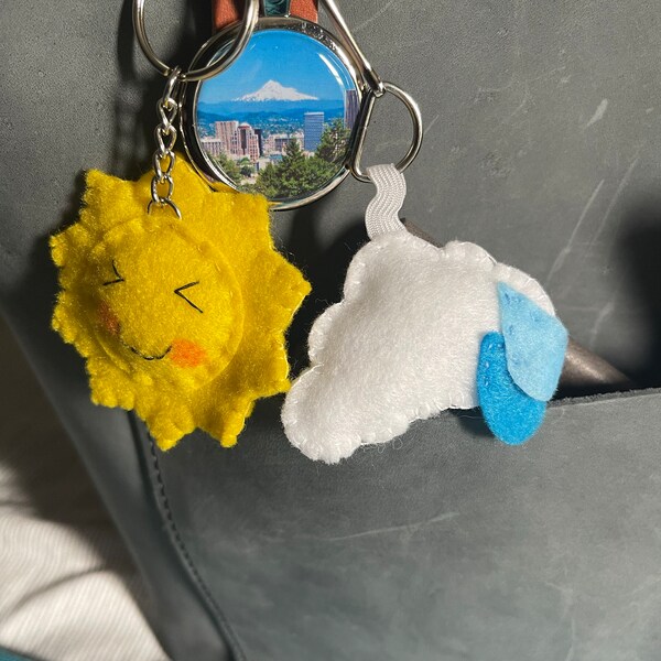 Happy Sun Sunshine Keyring, Summer Keyring, Felt Sun Key Chain, Bag ...