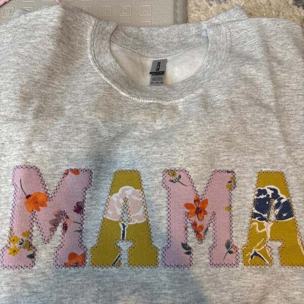 Mama Embroidered Baby Outfit Keepsake Applique Sweatshirt Simple Mama ...