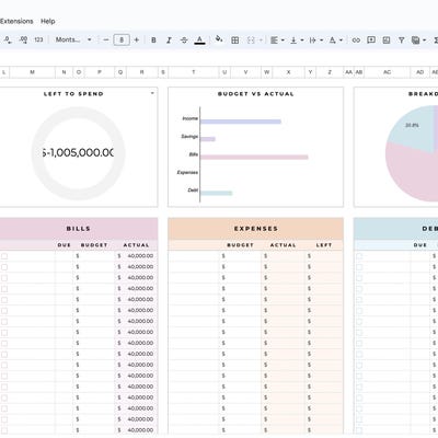 Bill Tracker Spreadsheet, Google Sheets Bill Calendar, Monthly Bill ...